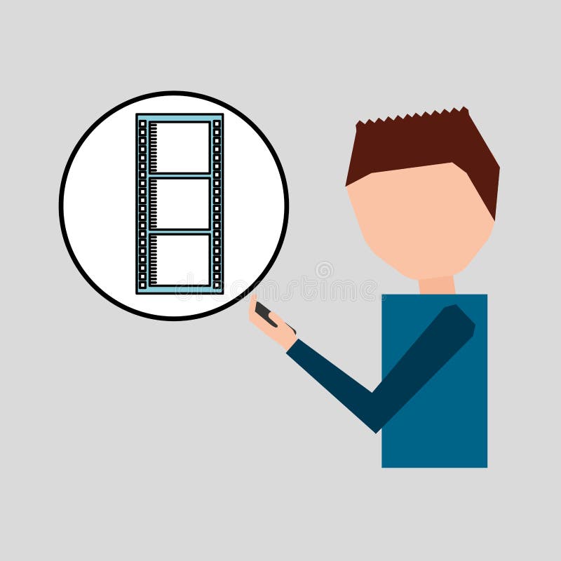 Character Using Phone Movie App Graphic Stock Vector - Illustration of ...