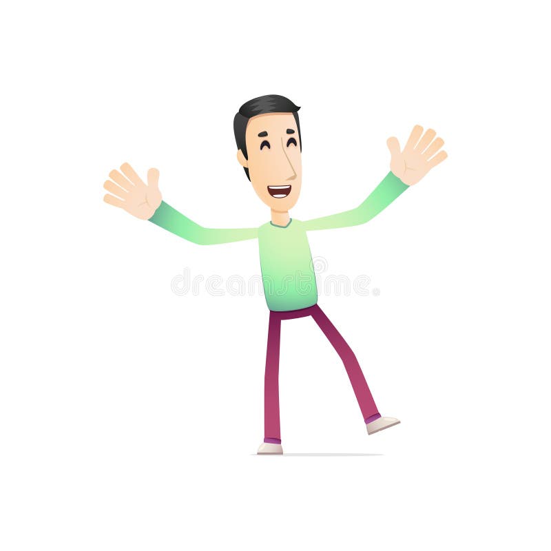 Character in various poses stock vector. Illustration of funny - 34111857