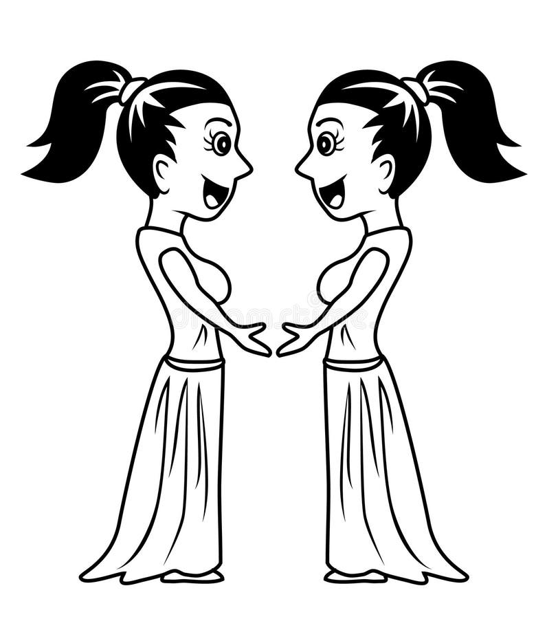 Character Vector with Style Line Art Black and White Stock Vector ...