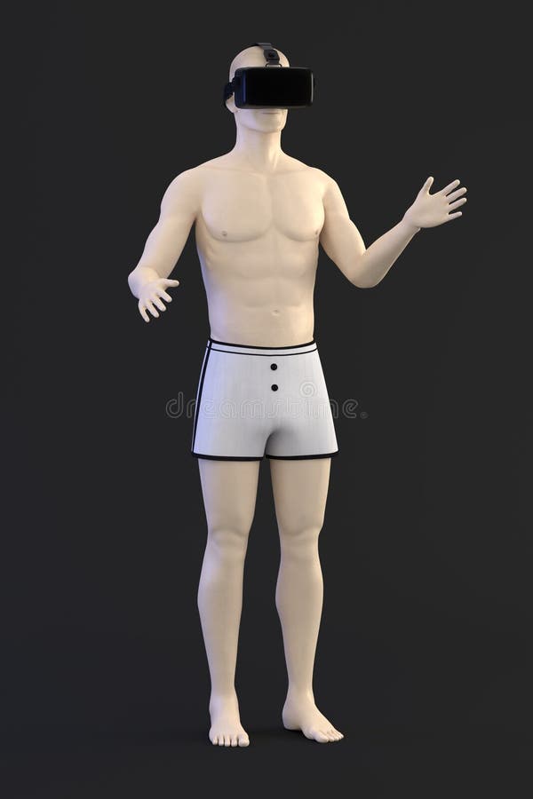 Character with VR headset stock illustration. Illustration of videogame ...