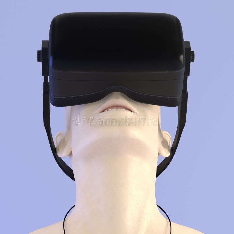 Character with VR headset stock illustration. Illustration of play ...