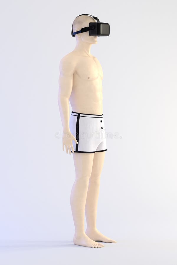 Character with VR headset stock illustration. Illustration of play ...