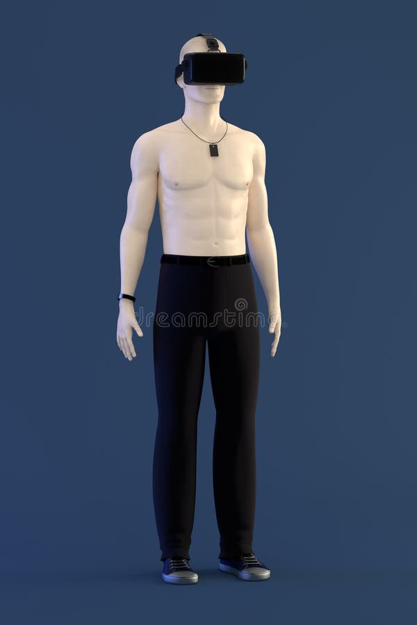 Character with VR headset stock illustration. Illustration of headset ...