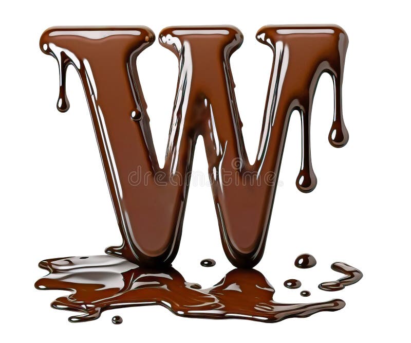 Character W Made with Melt Chocolate Isolated on White. Generative AI ...
