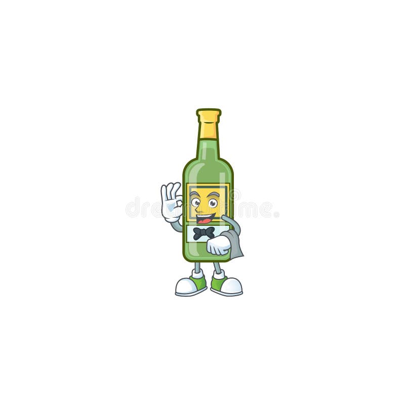 Character a Waiter in the Whiskey Cartoon Stock Vector - Illustration ...