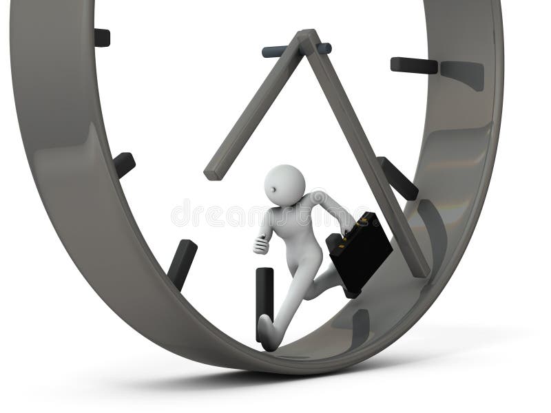 A Character Who Keeps Running Due To Time. Stock Illustration ...