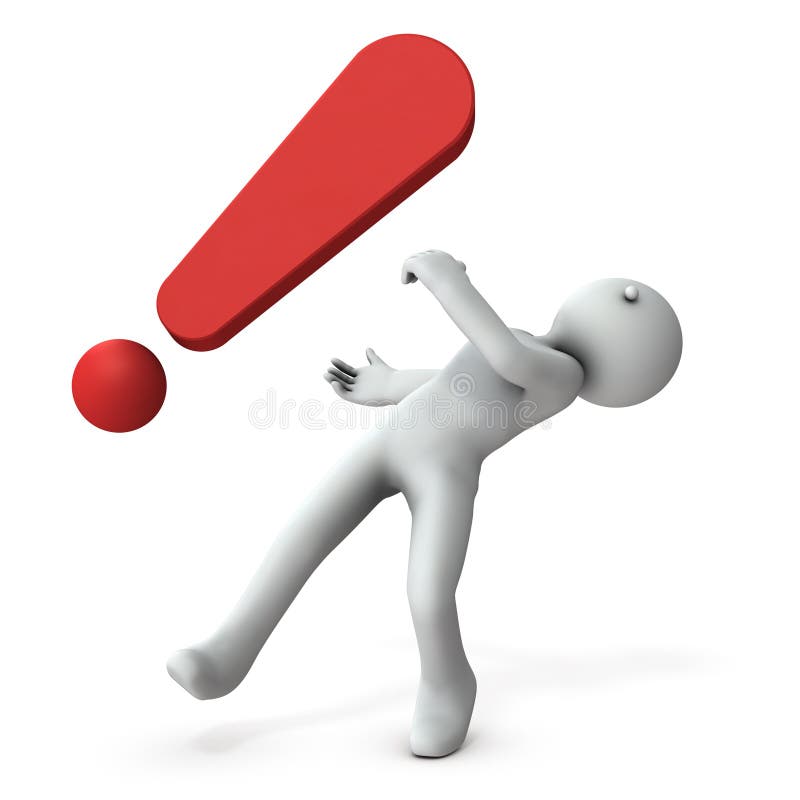 A Character Who Suffers a Big Shock and Falls Down. Stock Illustration ...