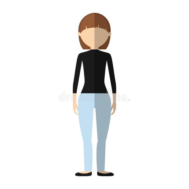 Character Woman Faceless Image Stock Illustration - Illustration of ...