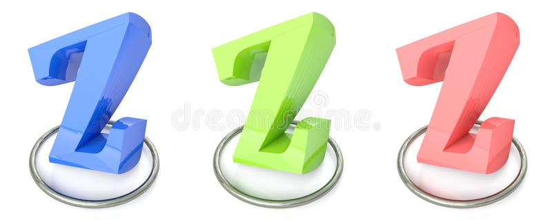 Character Z Set Isolated on White Bkg Stock Illustration - Illustration ...