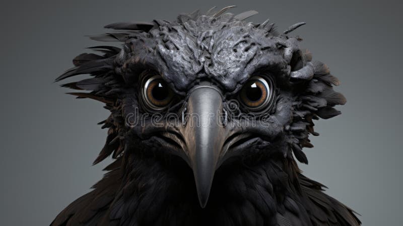 Characterful Crow Head: 3d Rendering in Cryengine Style Stock ...