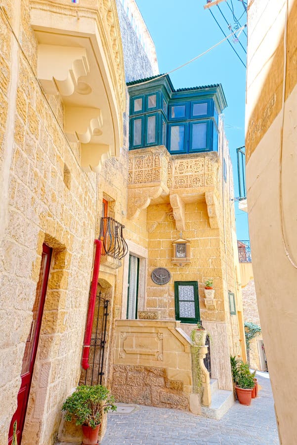 Characteristic Alley of Ir-Rabat, Gozo, Malta Stock Image - Image of ...