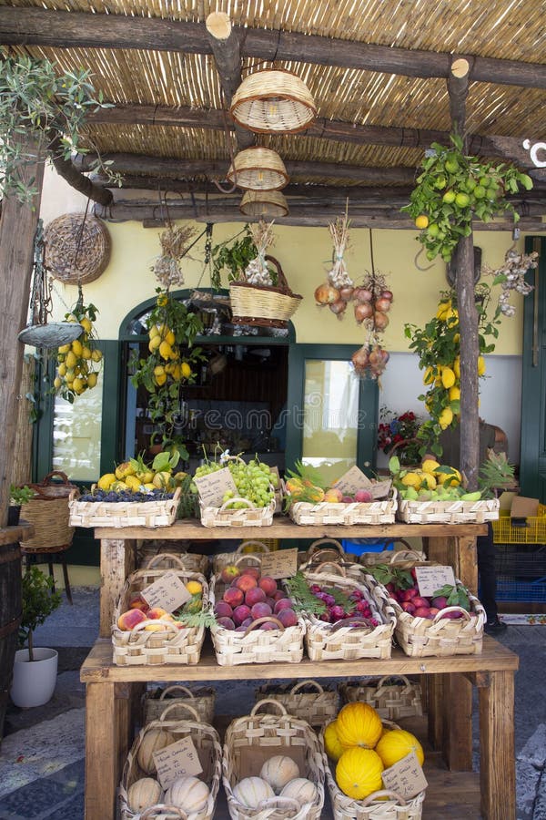 Characteristic fruit shop stock image. Image of exposure - 262060725