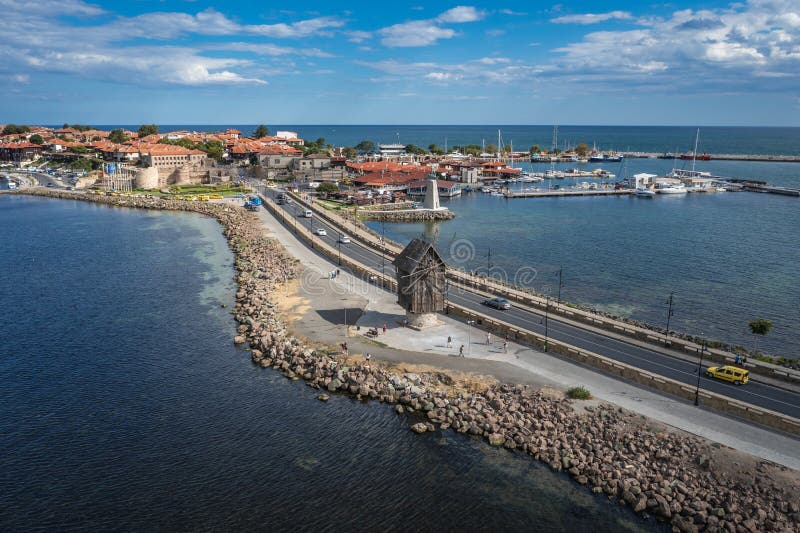 Windmill in Nesebar Coastal Town in Bulgaria Editorial Stock Photo ... Windmill in Nesebar Coastal Town in Bulgaria Editorial Stock Photo ...