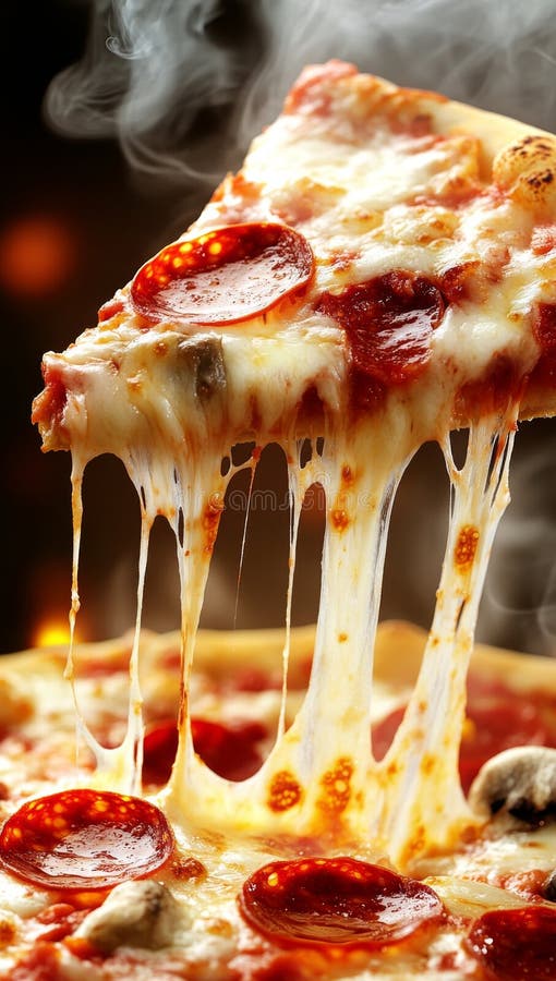 The Characteristics of a Giant Pepperoni Pizza Include Melted Cheese ...