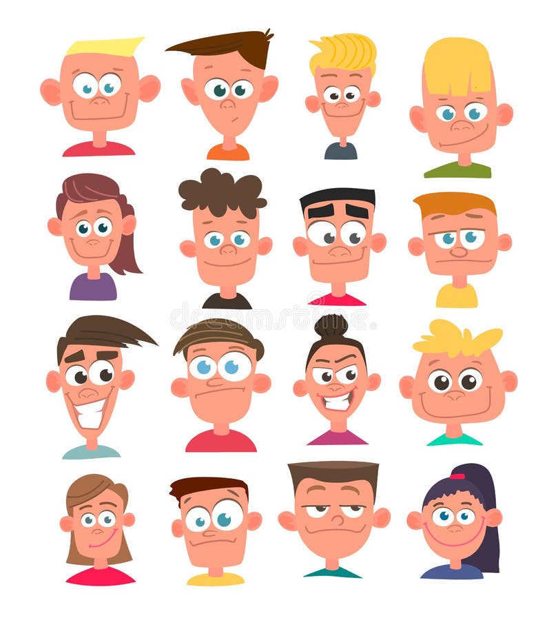 Characters Avatars in Cartoon Flat Style. Vector Stock Vector ...