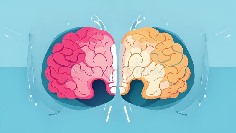 A Characters Brain is Shown Split into Two Halves Stock Video - Video ...