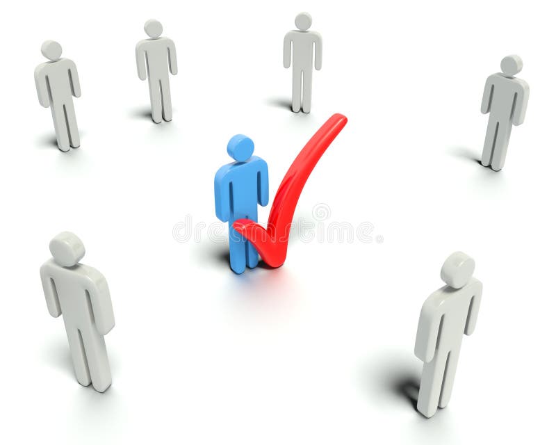 Characters with Check Mark Concept. Stock Illustration - Illustration ...