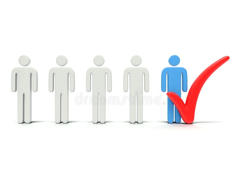 Characters with Check Mark Concept in Square. Stock Illustration ...