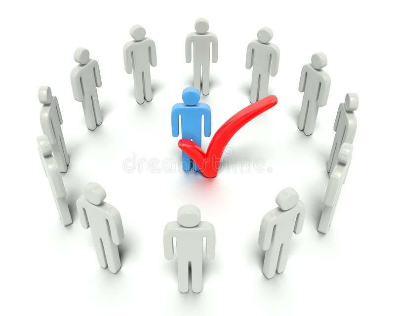 Characters with Check Mark Concept in Square. Stock Illustration ...