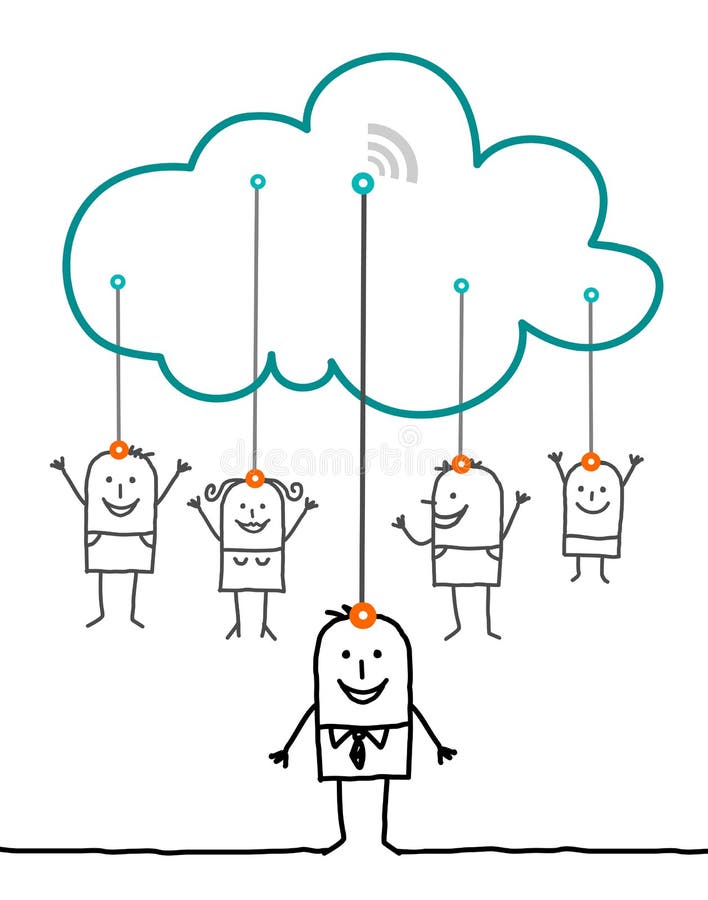 Cartoon Connected People On Earth Stock Vector - Illustration of ...