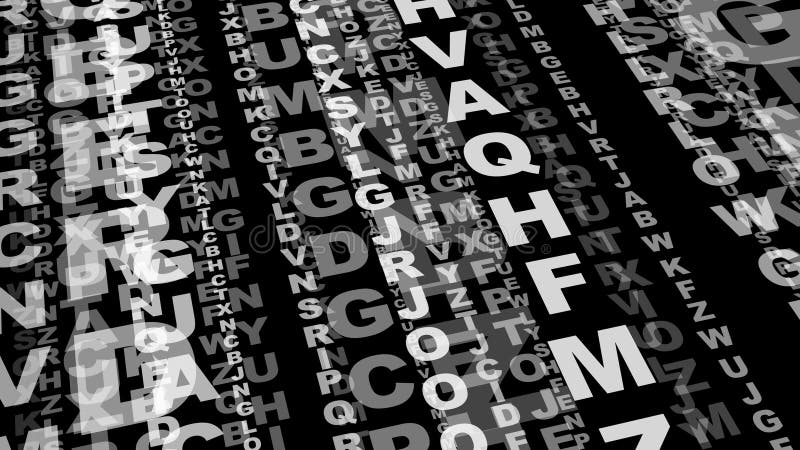 Characters Create Chaotic Typographic Composition on Black Background ...