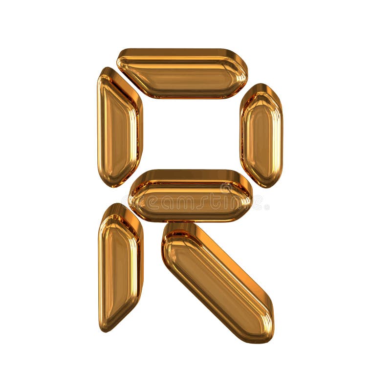 3d Characters As a Digital Font. Letter R Stock Vector - Illustration ...