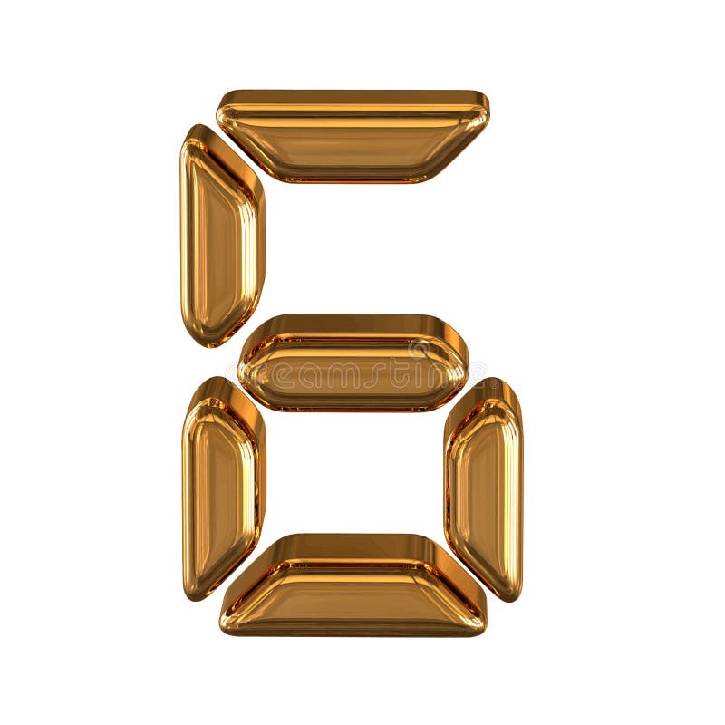 3d Characters As a Digital Font. Number 6 Stock Vector - Illustration ...