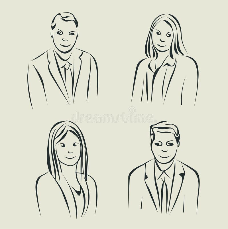 Characters Design. Faces Sketch. Stock Vector - Illustration of ...