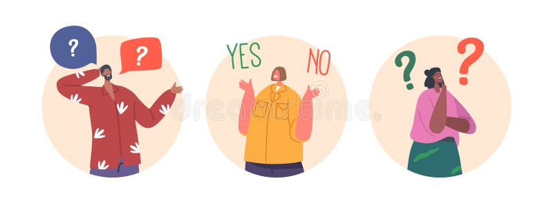 Characters Faced with the Decision of Choosing between Yes or No ...