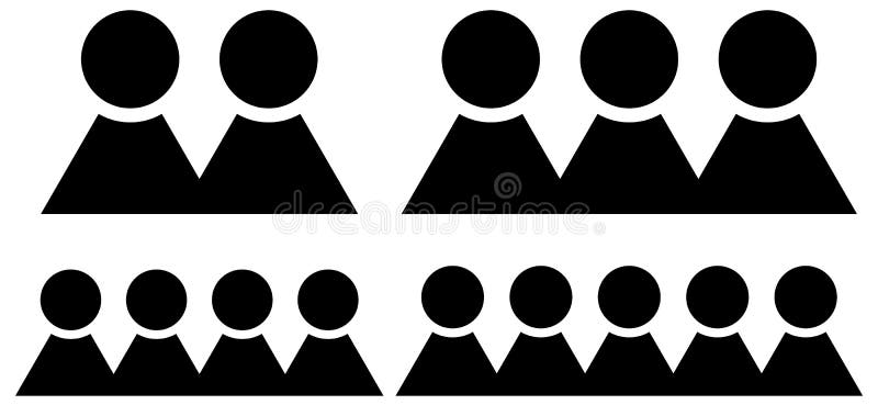 Characters, Figuers Symbol. Group with Different Number of Members ...