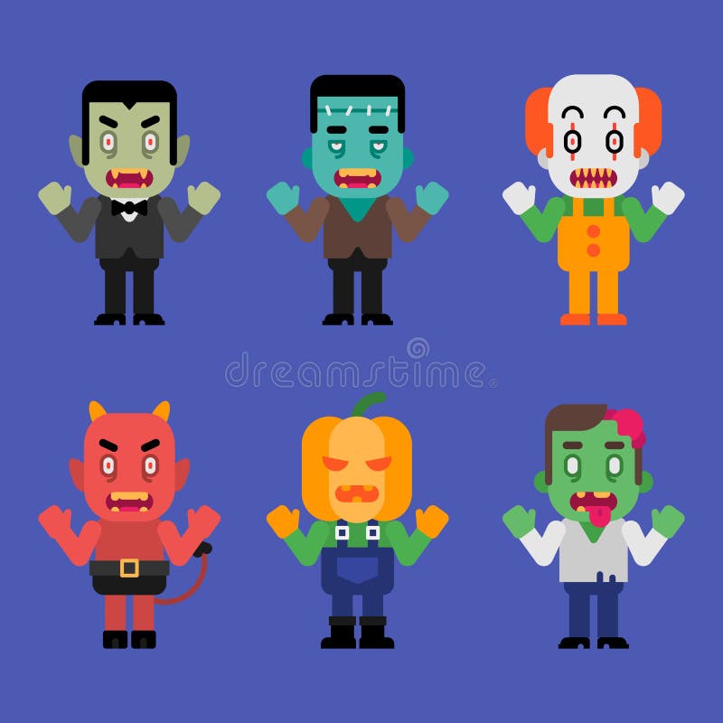 Characters Halloween Monsters Collection Part 4 Stock Vector ...