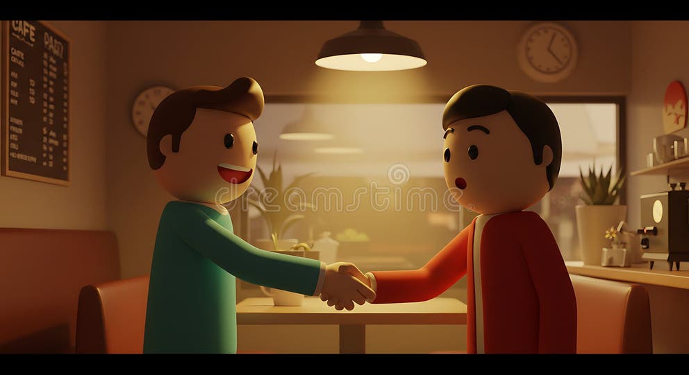 AI-Generated Cartoon Handshake Stock Illustration - Illustration of ...