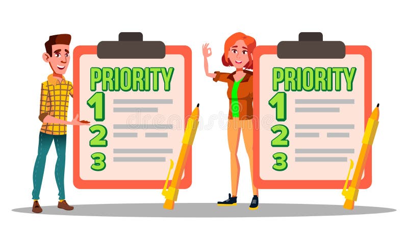 Characters Have Priority List Task To Do Vector Stock Vector ...