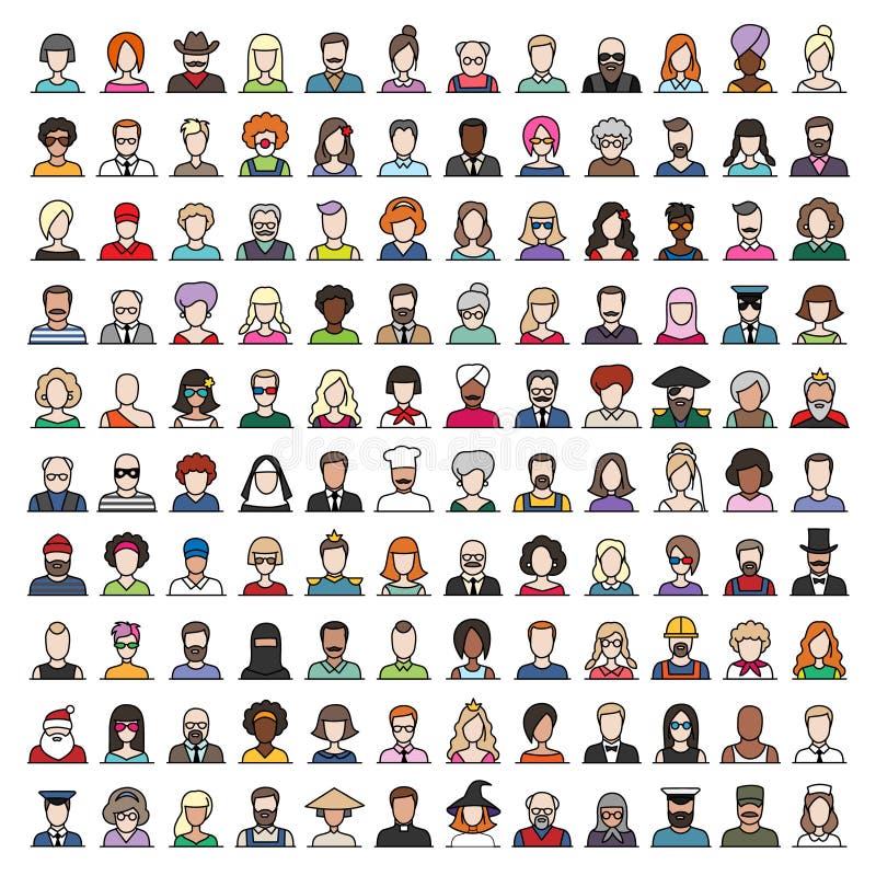 Characters icons stock vector. Illustration of head, modern - 51290706