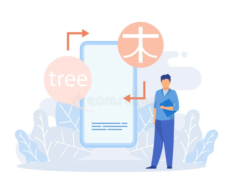 Characters Learning English Language Illustration Set. Student Studying ...