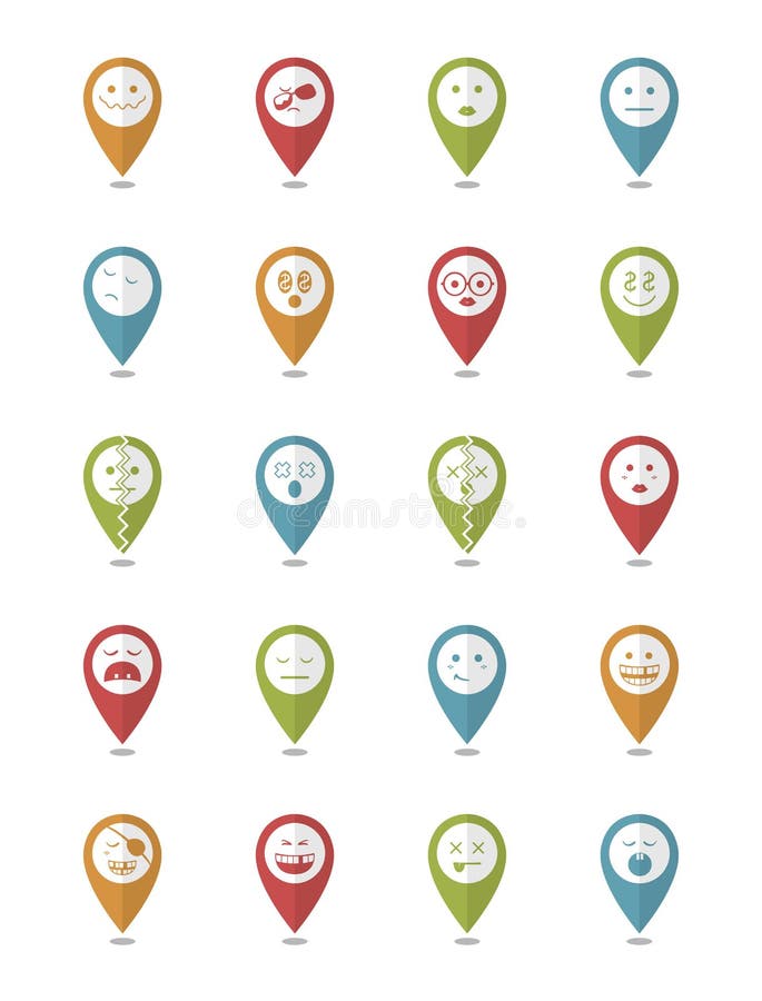 Icons Set 20 Characters Pointers Stock Illustrations – 3 Icons Set 20 ...