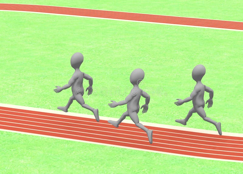Characters Running on Track3 Stock Illustration - Illustration of ...