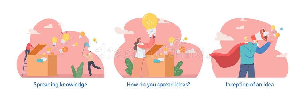 Characters Sharing Knowledge and Ideas, Exchanging Information ...