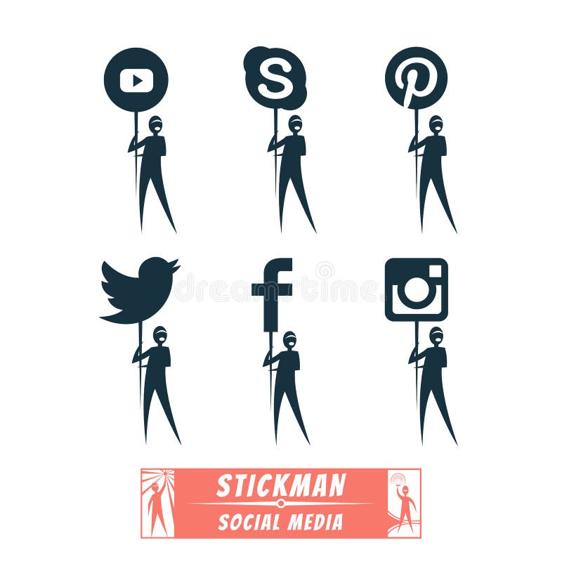 Characters Social Media stock vector. Illustration of figure - 131601649