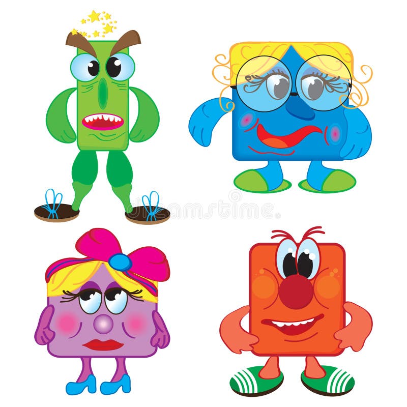 Characters_square stock vector. Illustration of cute - 15243364