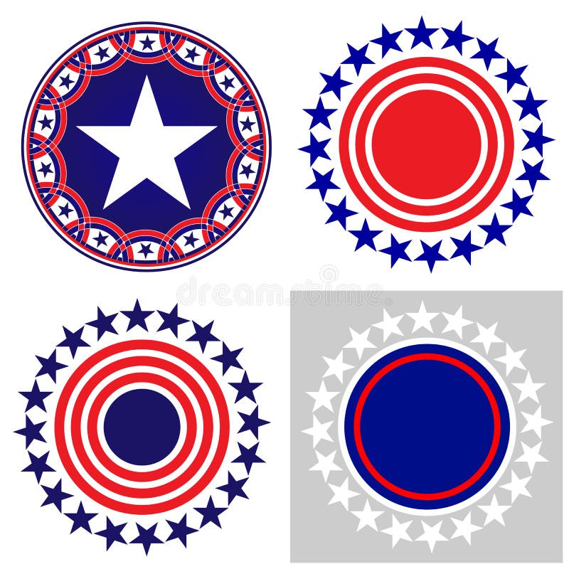 American Symbols Signs with Stars Set Isolated. Stock Vector ...