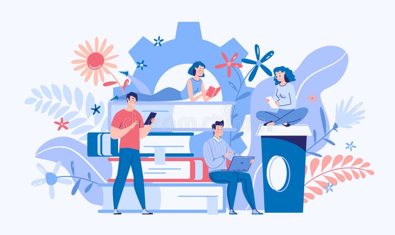 Concept Online E-learning, Self-education, Remote Work, Earning. Stock ...