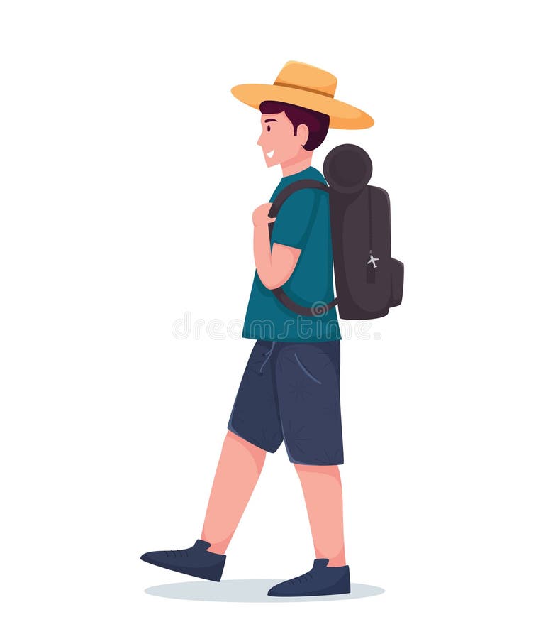 Characters Tourists Traveling People Vector Illustration Stock Vector ...