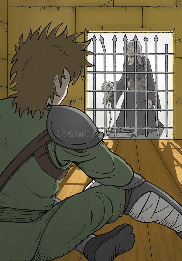 Characters trapped in jail stock illustration. Illustration of stress ...