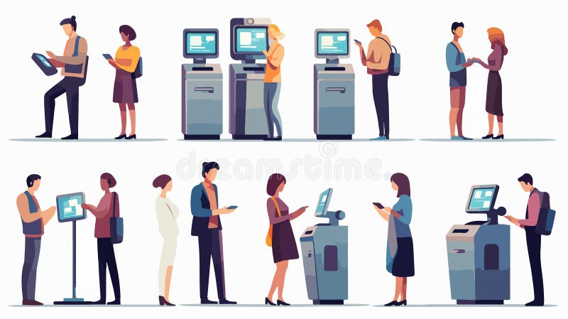 Characters Use Wi-Fi Wireless Telephony Connection Stock Vector ...