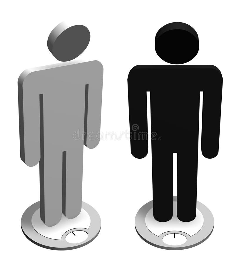 Characters weighing stock illustration. Illustration of adult - 16260268