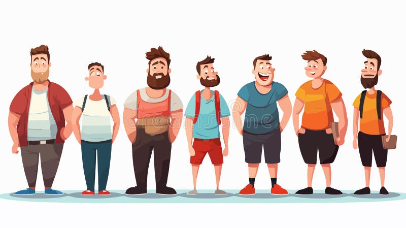 Characters before and after Weight Loss Transformation Stock Vector ...