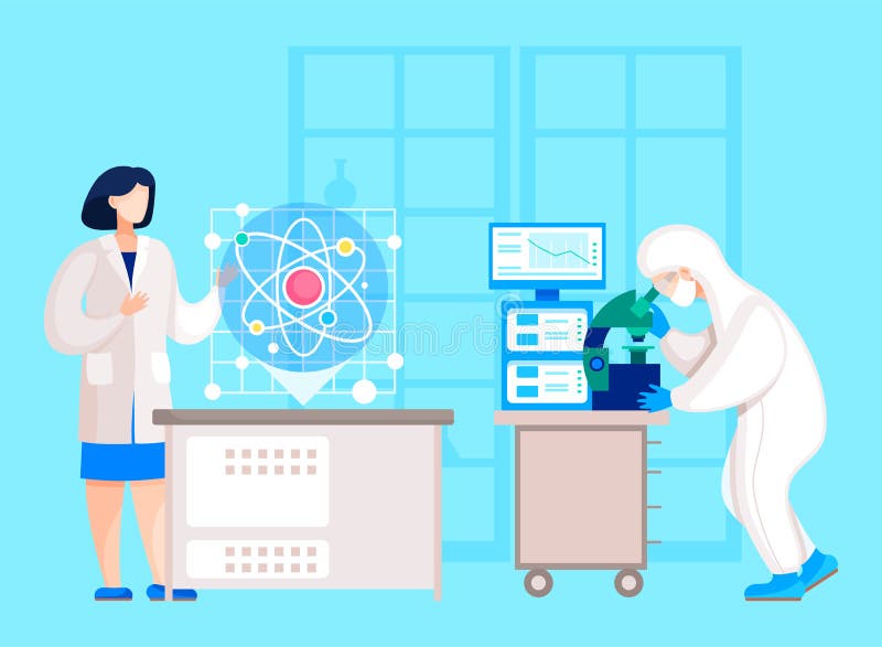 Scientists Conducting Researches in Laboratory Stock Vector ...