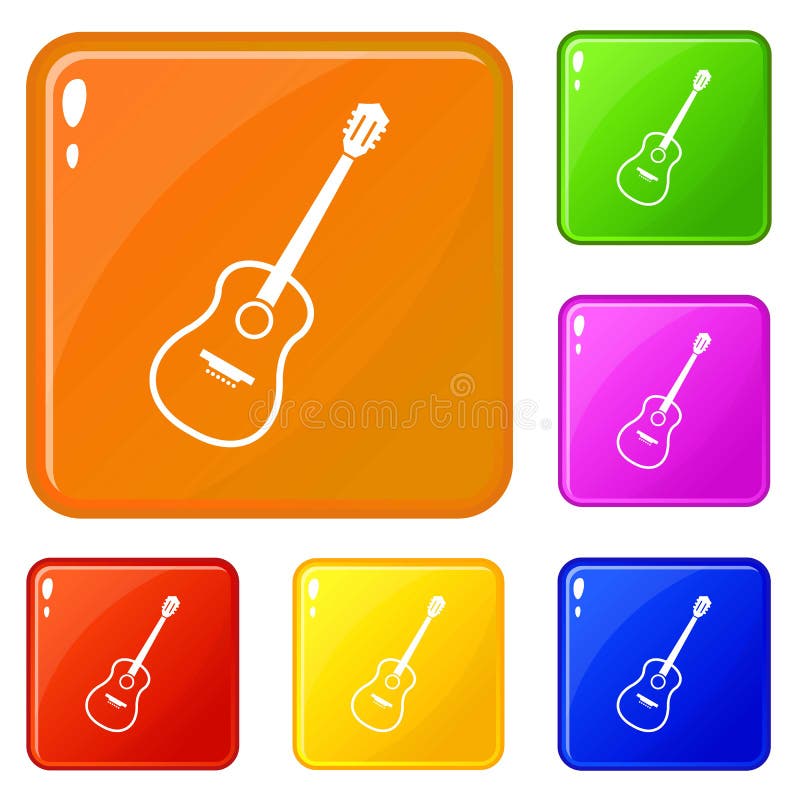 Charango icons 9 set stock vector. Illustration of leisure - 96153726