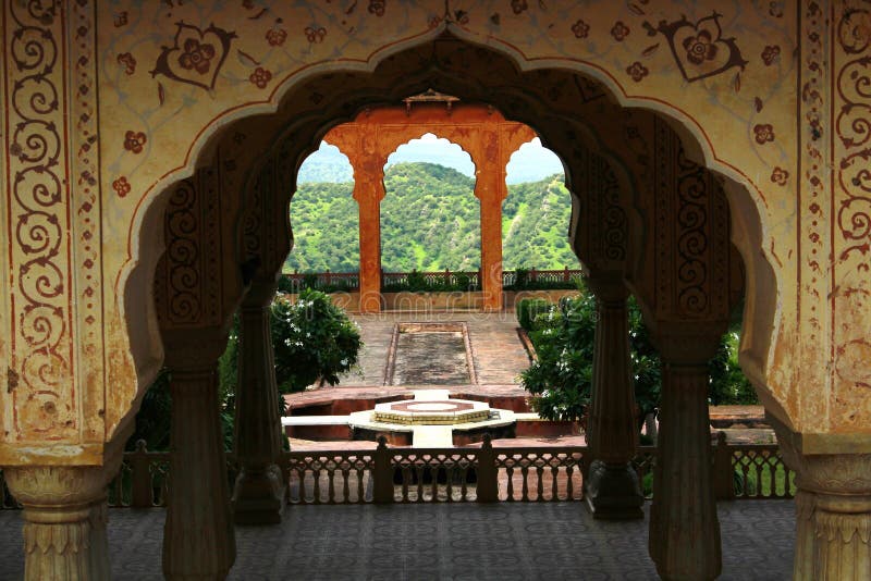 Charbagh Garden at Jaigarh Fort. Jaipur, India Stock Image - Image of ...